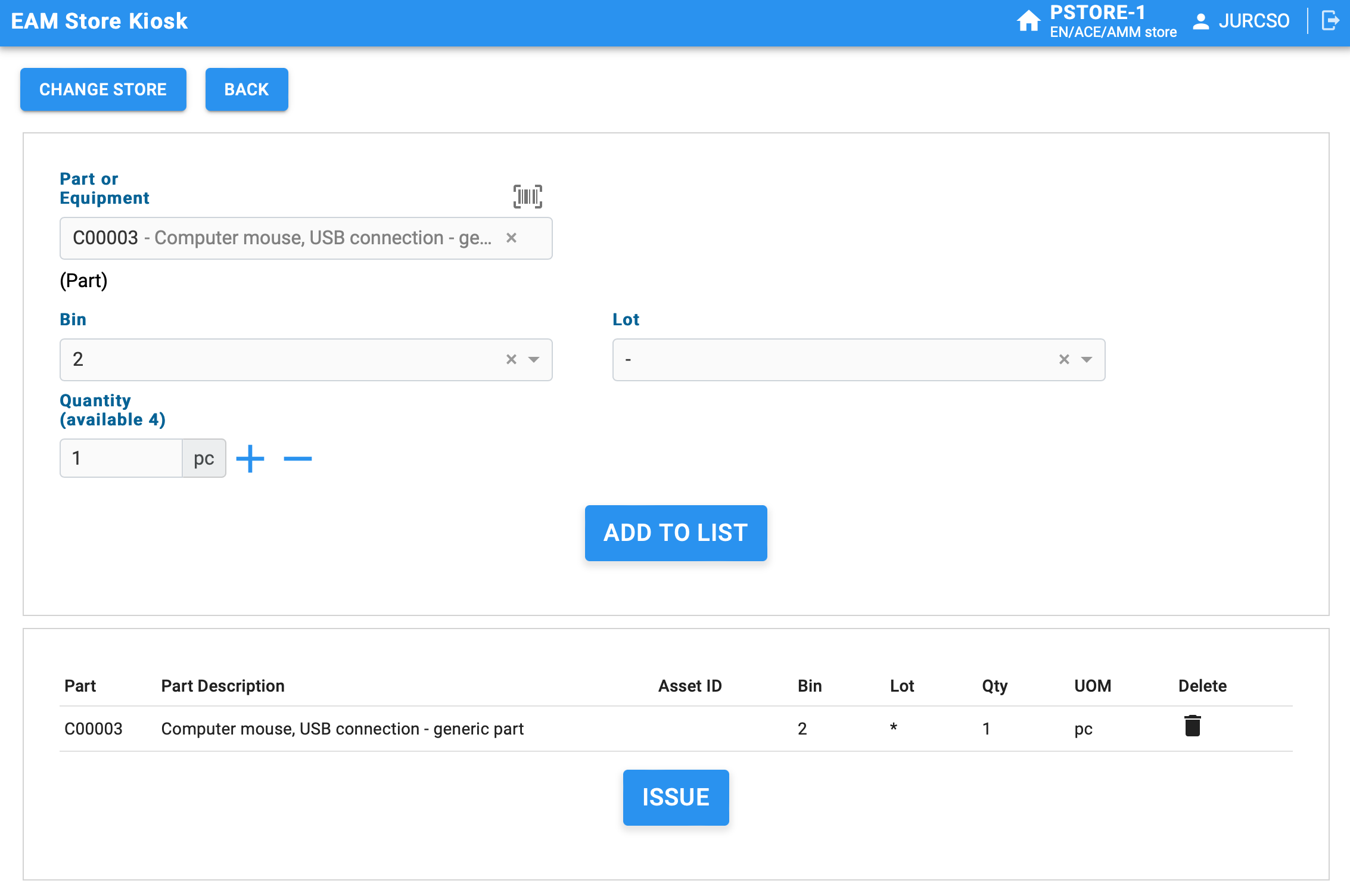 EAM Store Kiosk | EAM Service at CERN